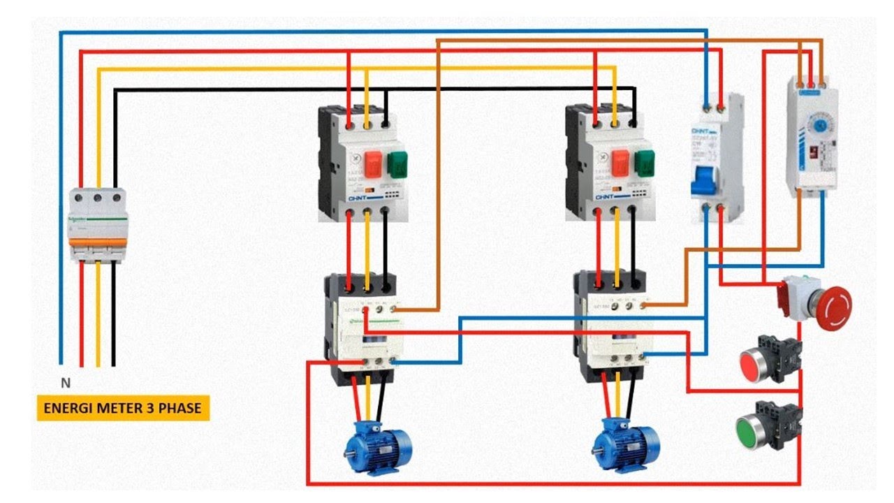 How to Connection timed motor with Emergency Stop | motor control - YouTube