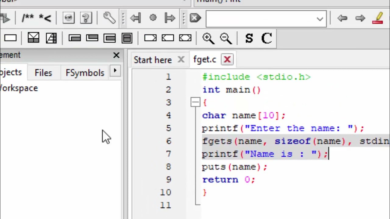 Fgets In C Language Computerexcelsolution Youtube