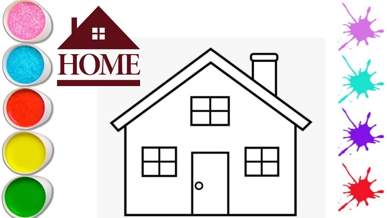 Home Drawing, Colouring for kids, Toddlers | Basic Drawing for kids # ...