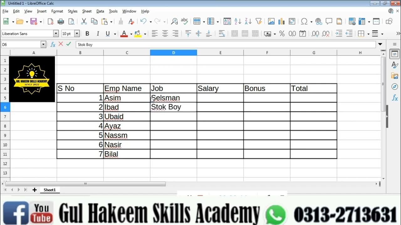 How To Create Salary Sheet In Microsoft Excel Salary Sheet Kese Banaye Excel Ma Youtube