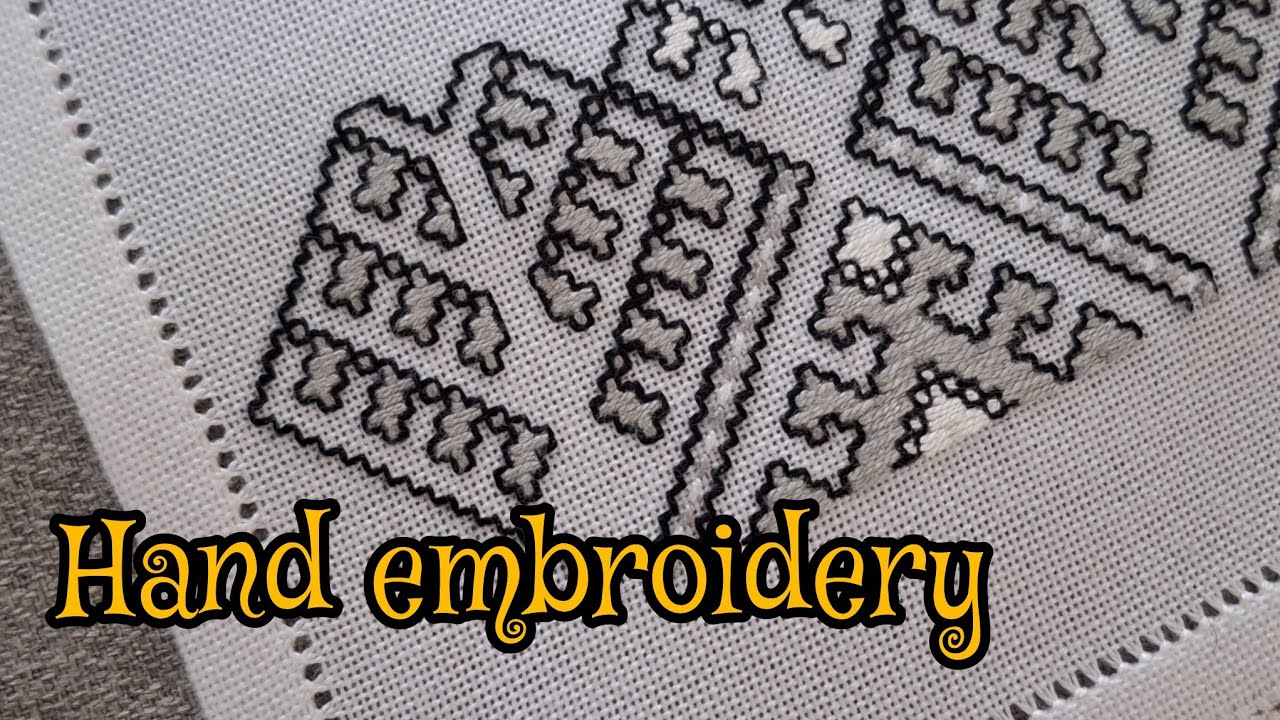 Hand embroidery : Edging embroidery technique tutorial step by step , needlework , handwork ...