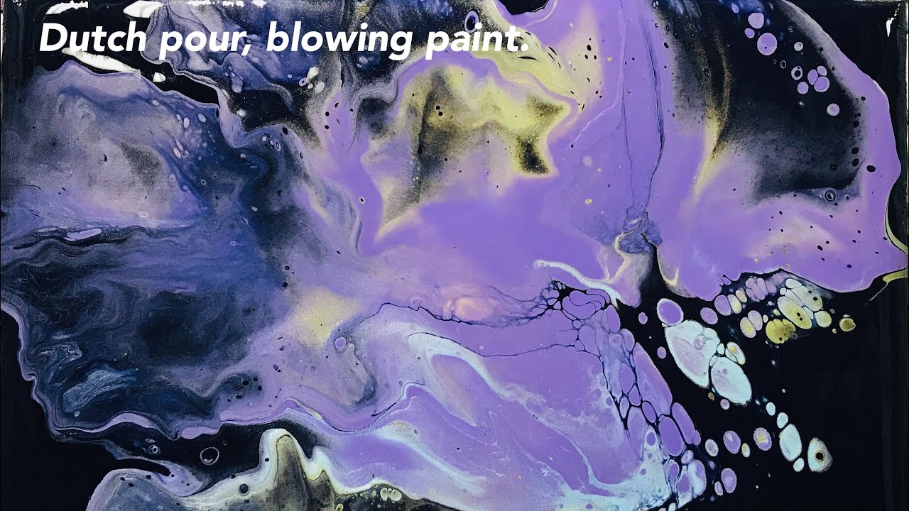 (291) Blowing Paint, Metallics, Acrylic Pouring painting Technique ...