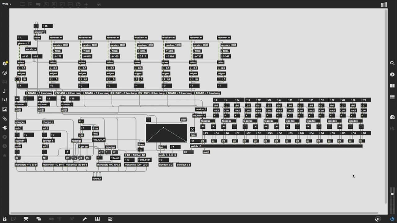 Generative max/msp midi sequencer to ableton11 - YouTube