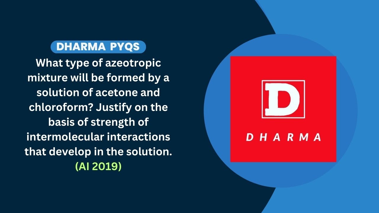 What type of azeotropic mixture willbe formed by a solution of acetone ...