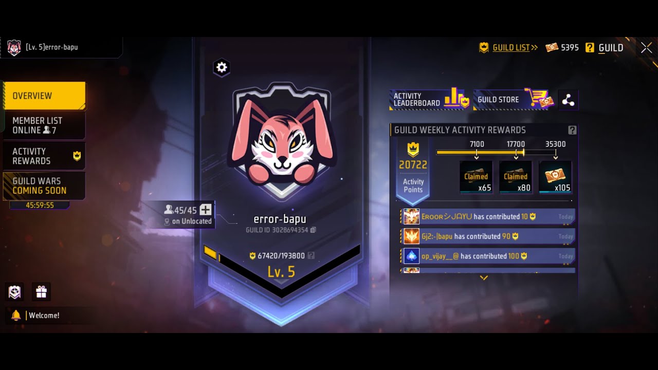 FREE FIRE GILD TEST LIVE STREAM - YouTube