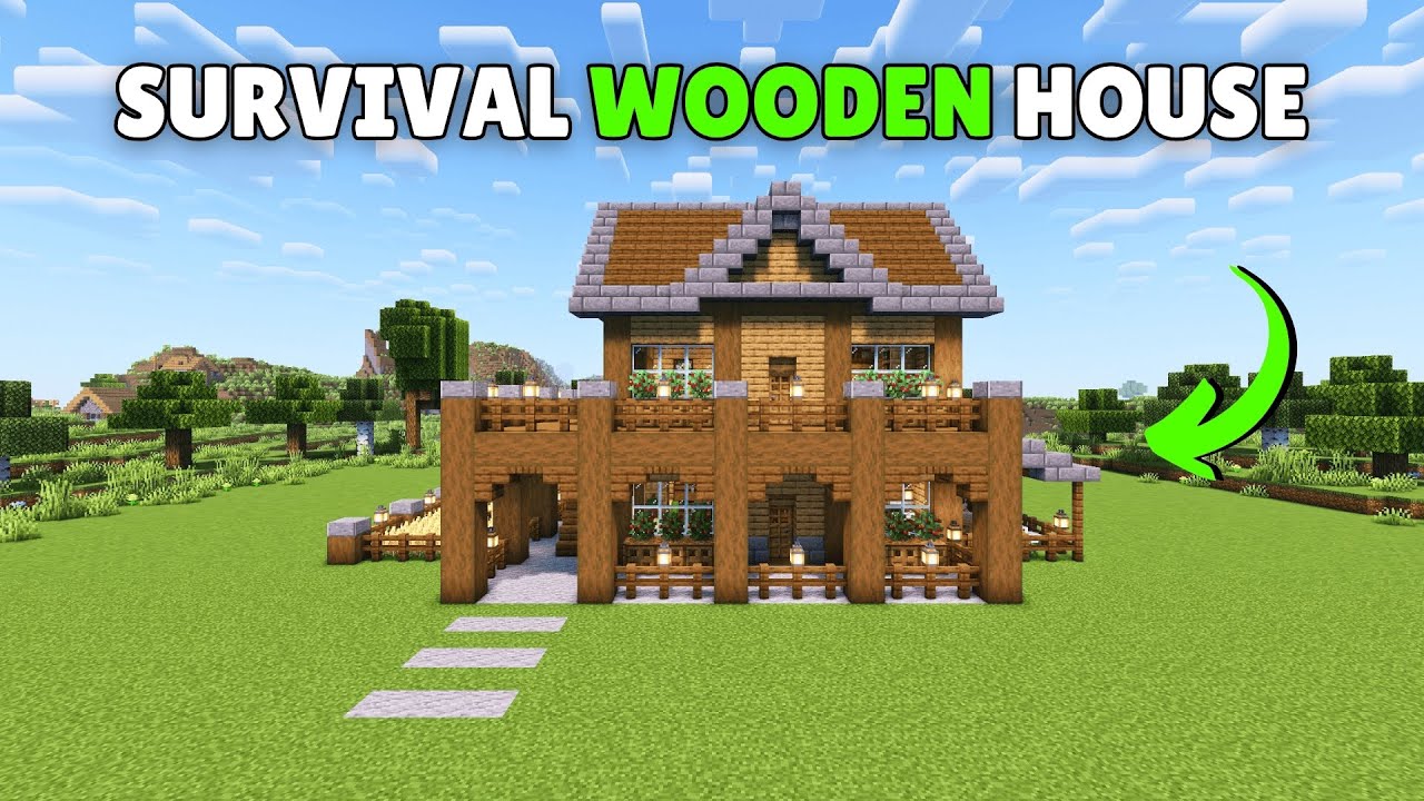 Survival Wooden House Tutorial – Easy Minecraft Base Build - YouTube