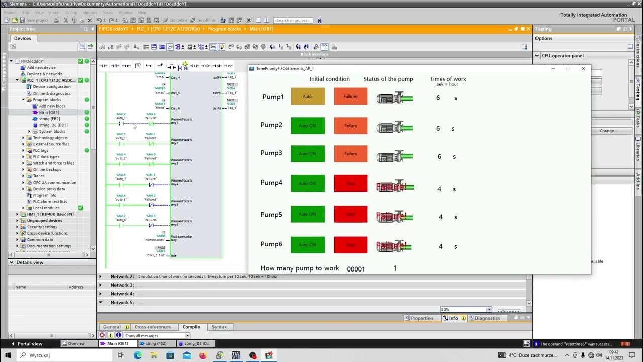 FIFO - Tia Portal - pump set exaple - Funktion in Ladder - YouTube