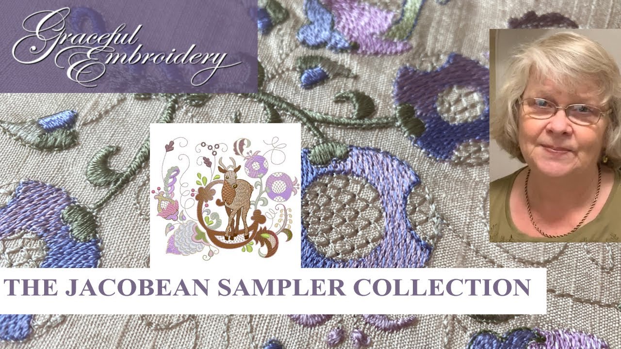 Jacobean Sampler Patterns 1860s Beaded Berlin Work Jacobean Floral Tea