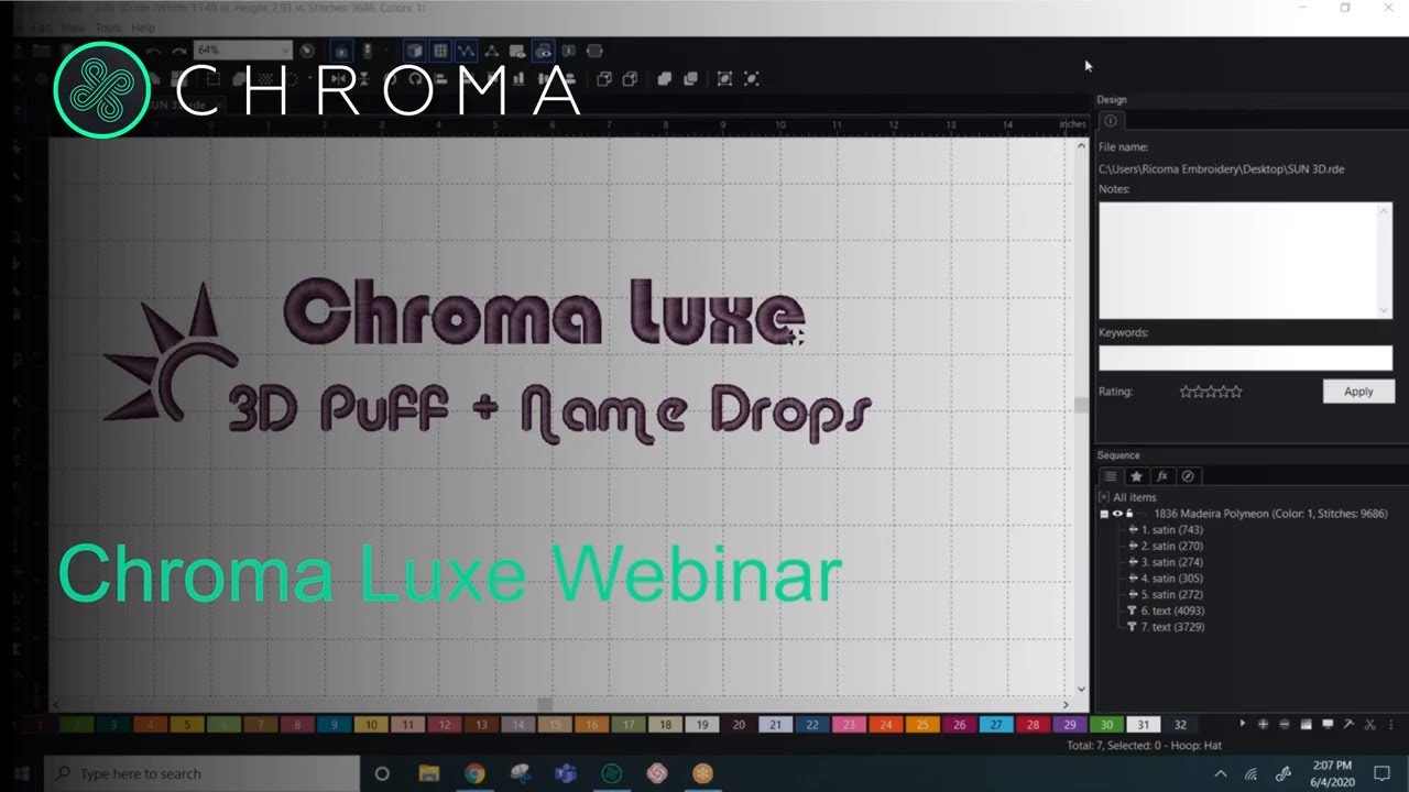 Chroma LUXE Live Webinar | 3D Puff and Name Drops | Chroma Digitizing Software - YouTube