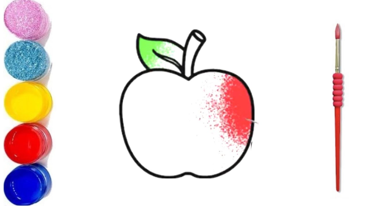 Bolalar uchun olma rasm chizish | Drawing apple for children | детские ...