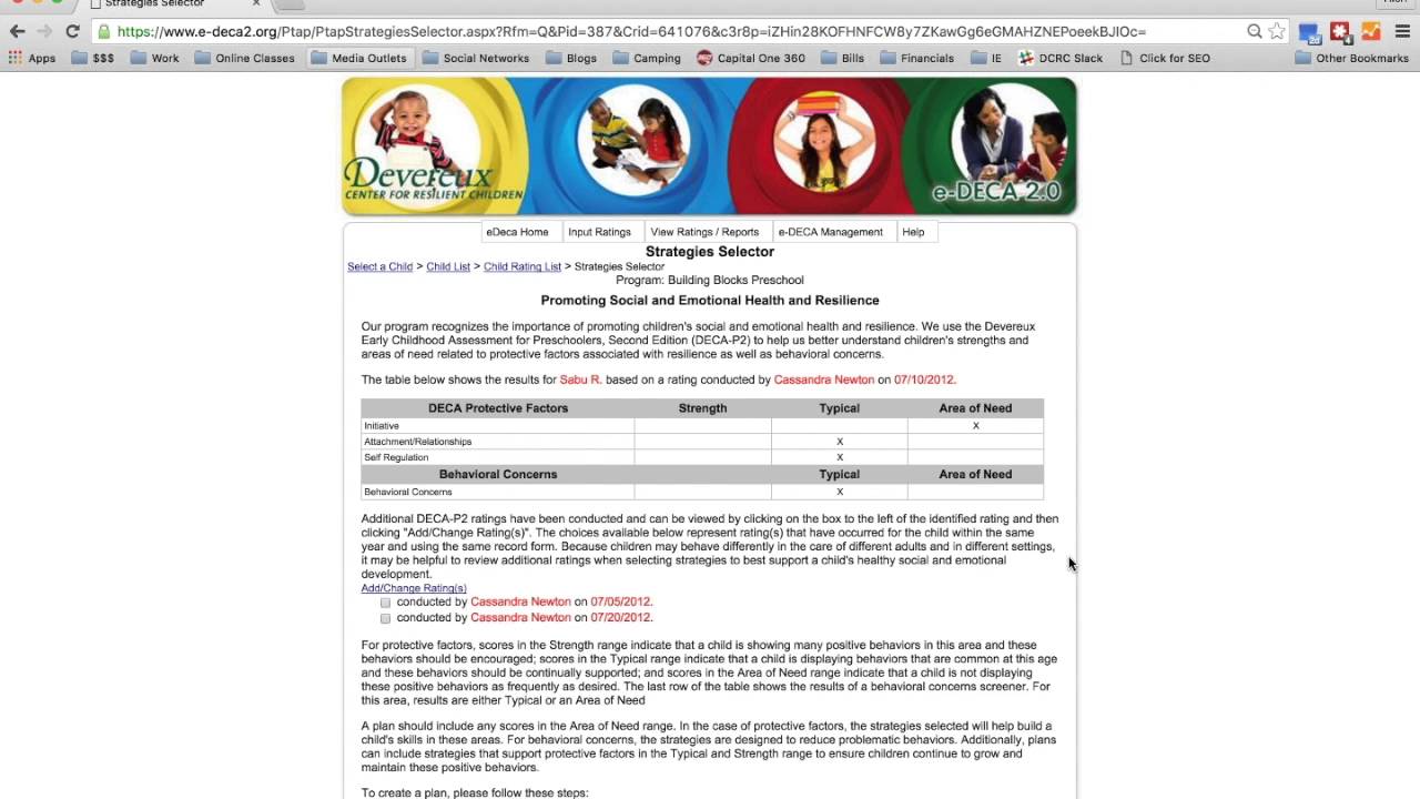 HOW TO Access Strategies for a Child in e-DECA 2.0 - YouTube