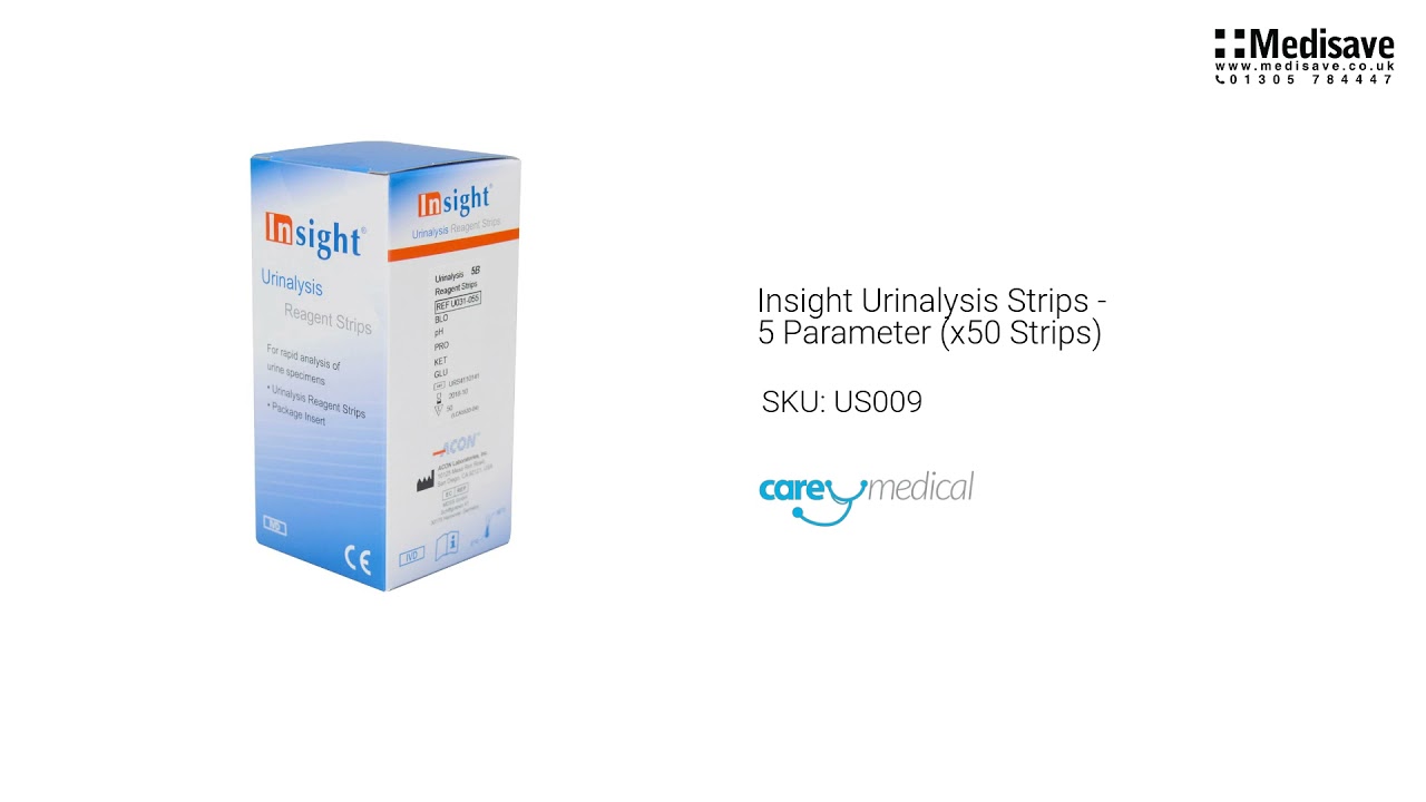 Insight Urinalysis Strips 5 Parameter x50 Strips US009 - YouTube