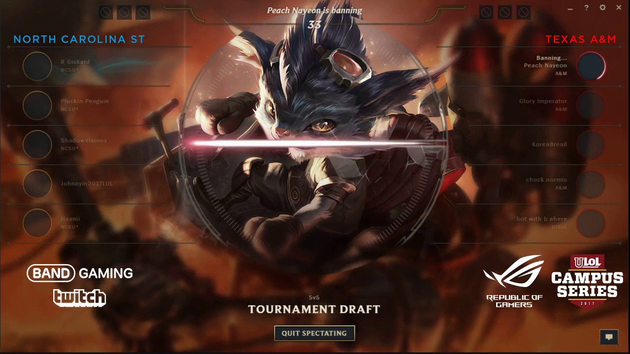 ULoL Campus Series: South Final - NCSU vs Texas A&M - Game 2 - YouTube