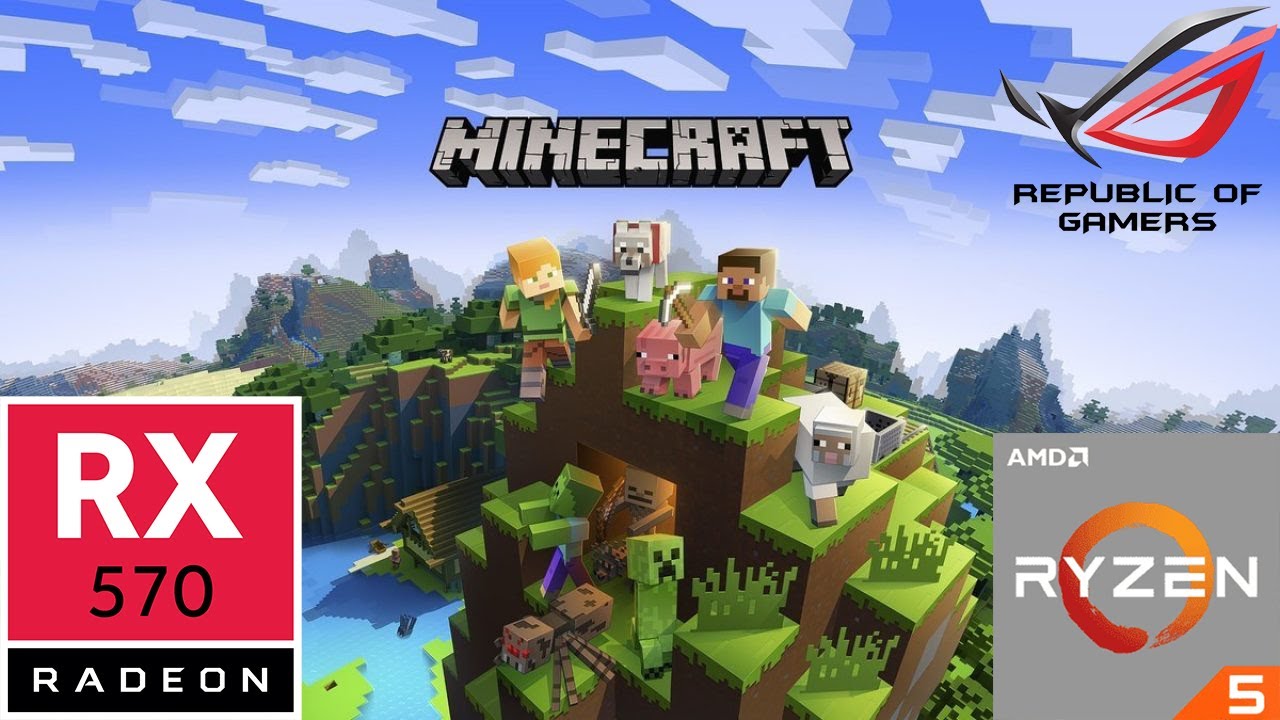 Minecraft - AMD RYZEN 5 5600X + RX570 O8GB (1080P 2X8GB) - YouTube