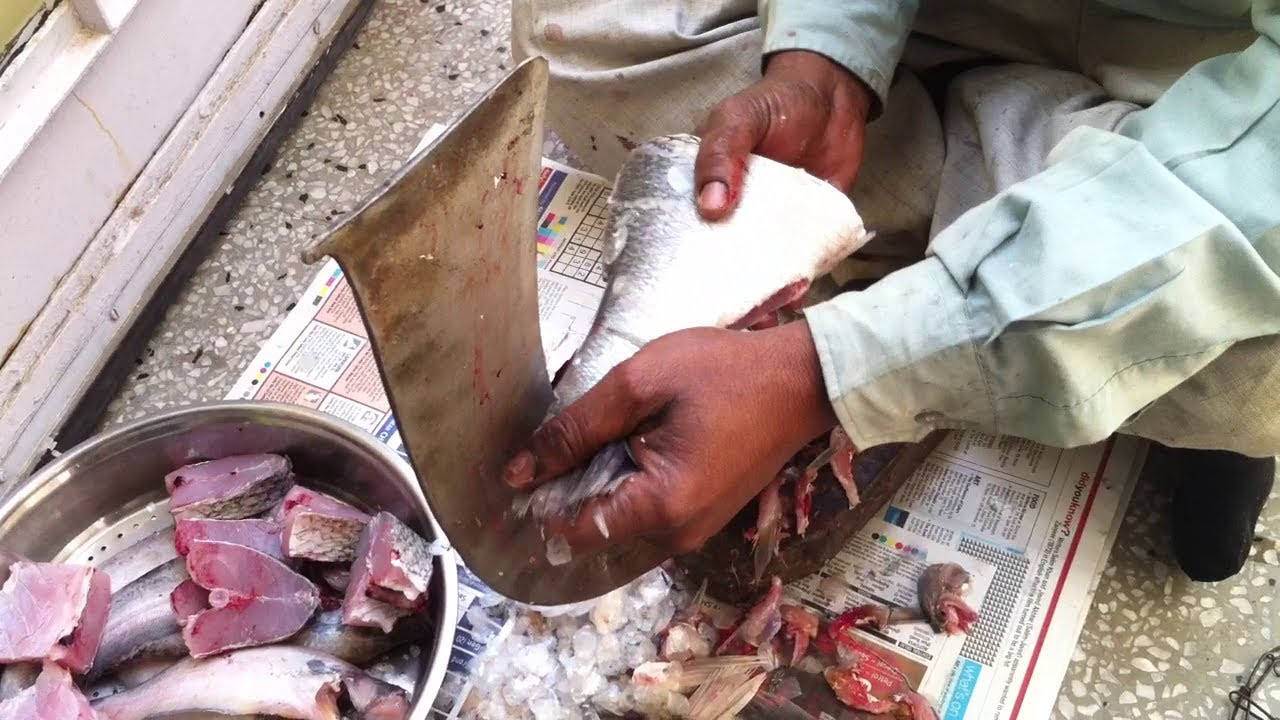 Amazing Indian Fish Cutting in New Delhi - Fish Cutting Bengali Way ...