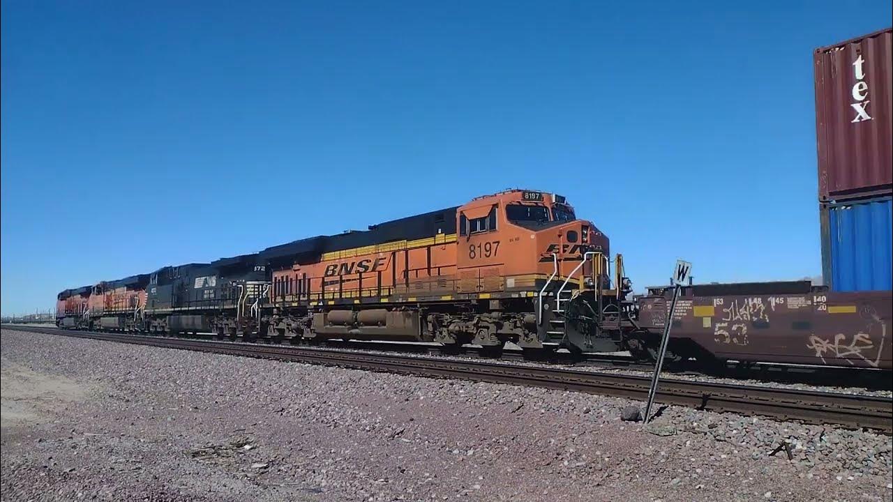 WB BNSF Port Stack/Autoracks Train Feat NS In Daggett Ca! #bigbossrailfanner - YouTube