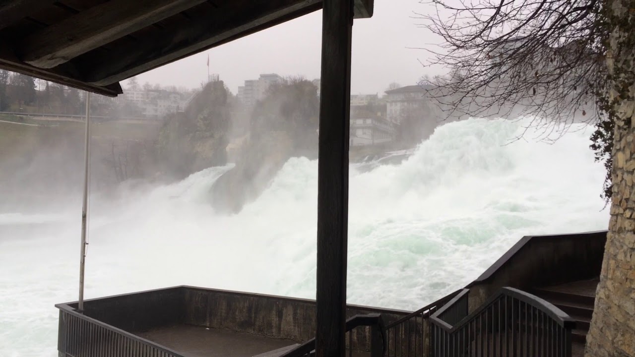 AT THE RHINE FALLS ON A MILD WINTER DAY IN SWITZERLAND ! - YouTube