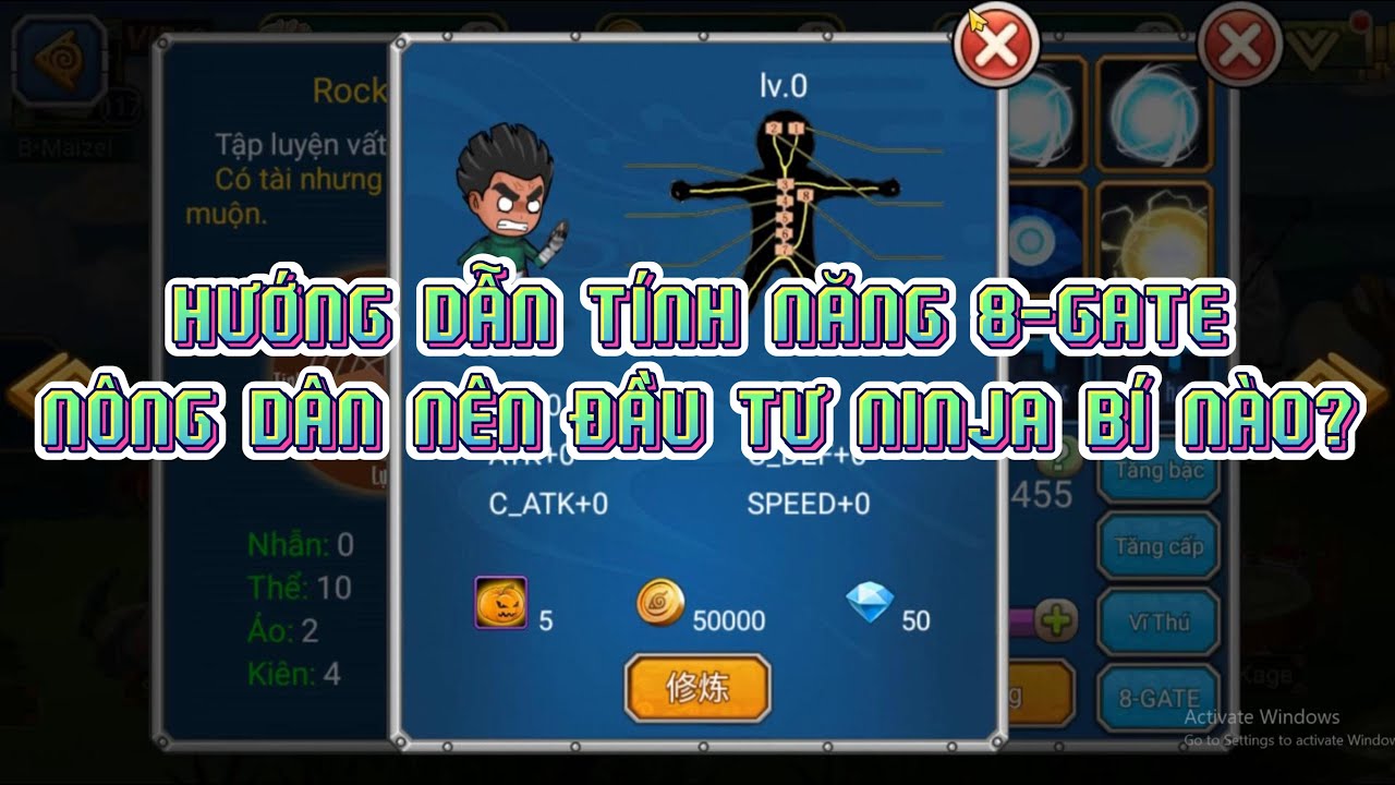 Ninja Rebirth| Hướng dẫn tính năng 8-gate và Ninja bí nông dân nên up ...