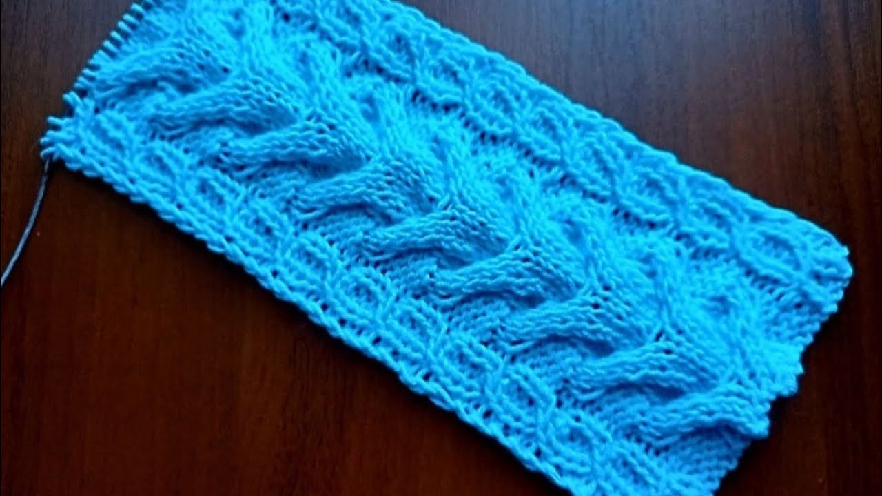 Узор из комбинации кос спицами + схема. Knitting a pattern with braids ...
