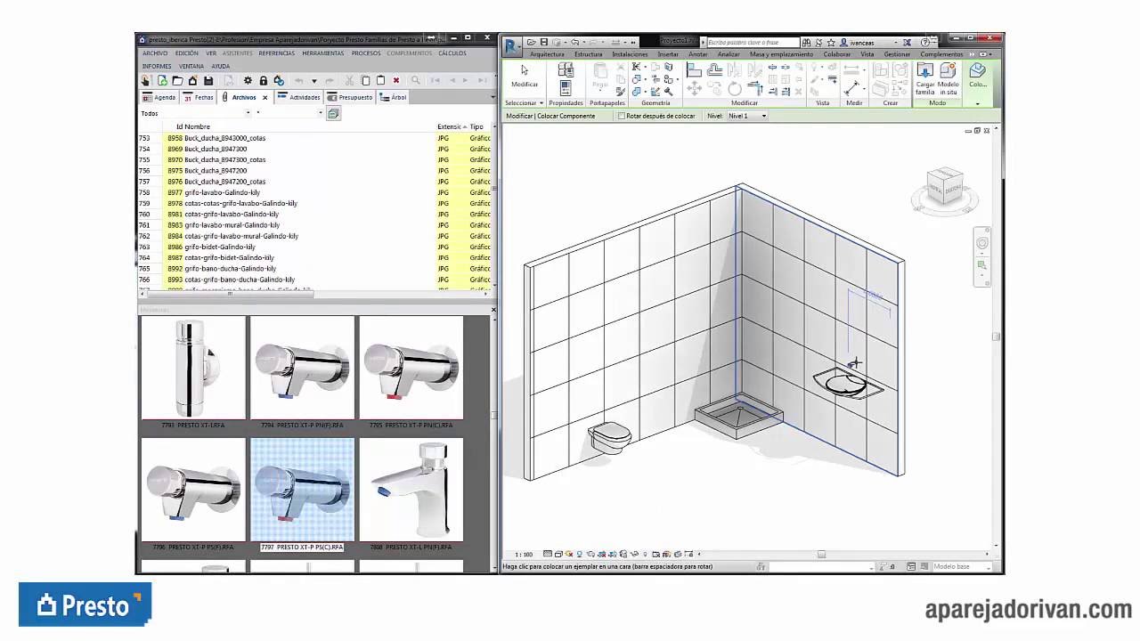 Grifos Presto Ibérica en formato BIM con software REVIT - YouTube