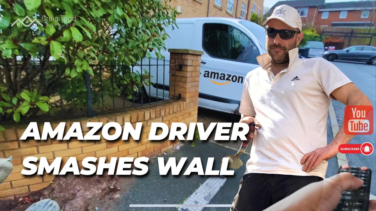 Amazon Driver WRECKED this wall - YouTube