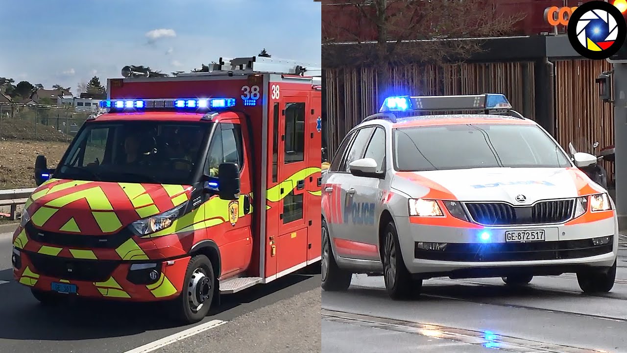 [Genève] Pompiers, Ambulances & Police (compilation) - YouTube