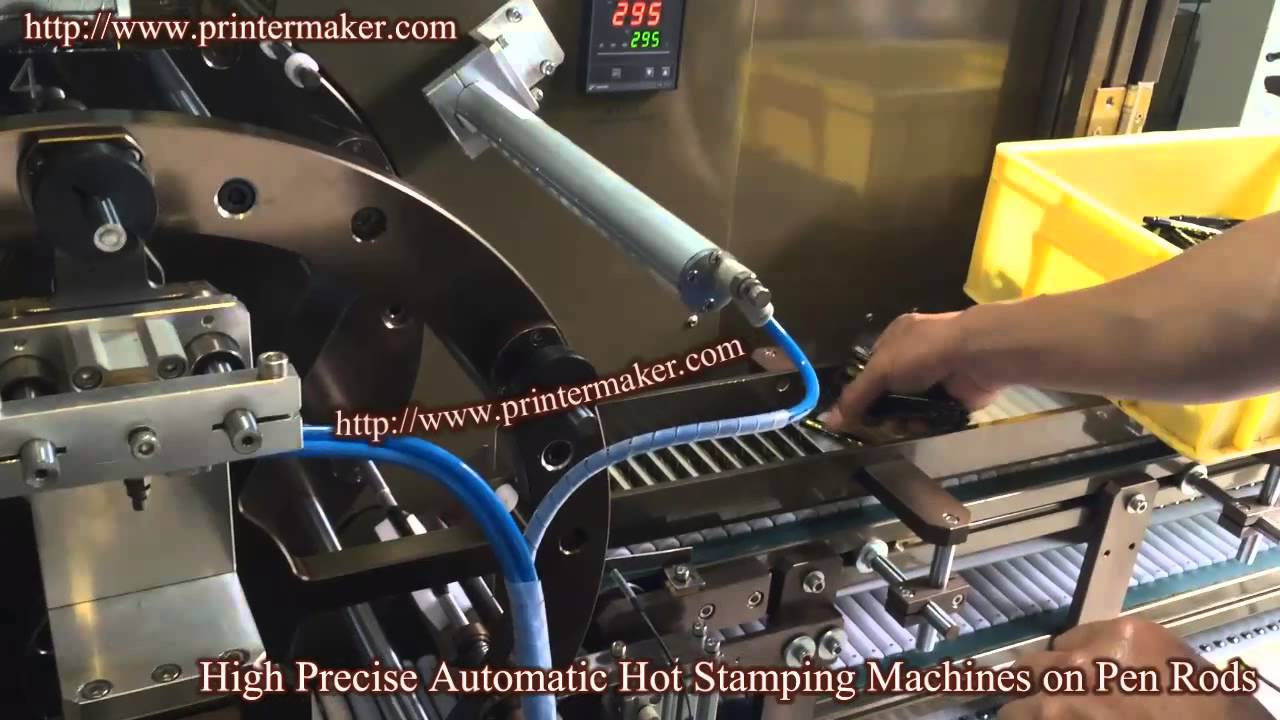 High Precise Automatic Hot Stamping Machines on Pen Rods - YouTube