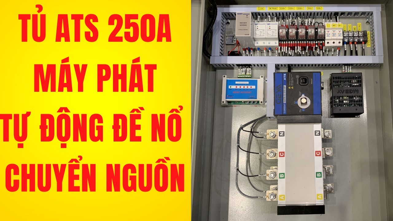 Tủ ATS 125A điều khiển máy phát điện tự động đề nổ và chuyển mạch vỏ ...