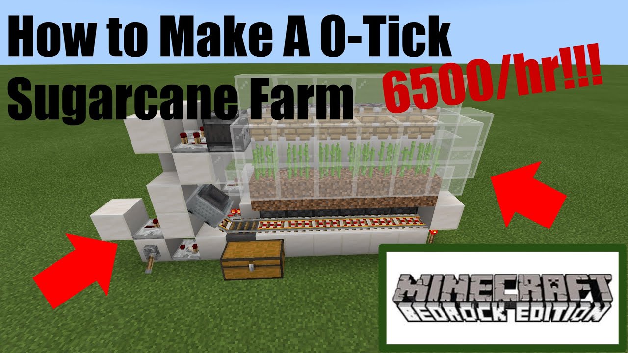 How to Make A 0-Tick Sugarcane Farm - Minecraft Bedrock Edition ...
