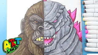 How To Draw Kong Riding Godzilla Godzilla X Kong Art Land Mp3 & Mp4 ...