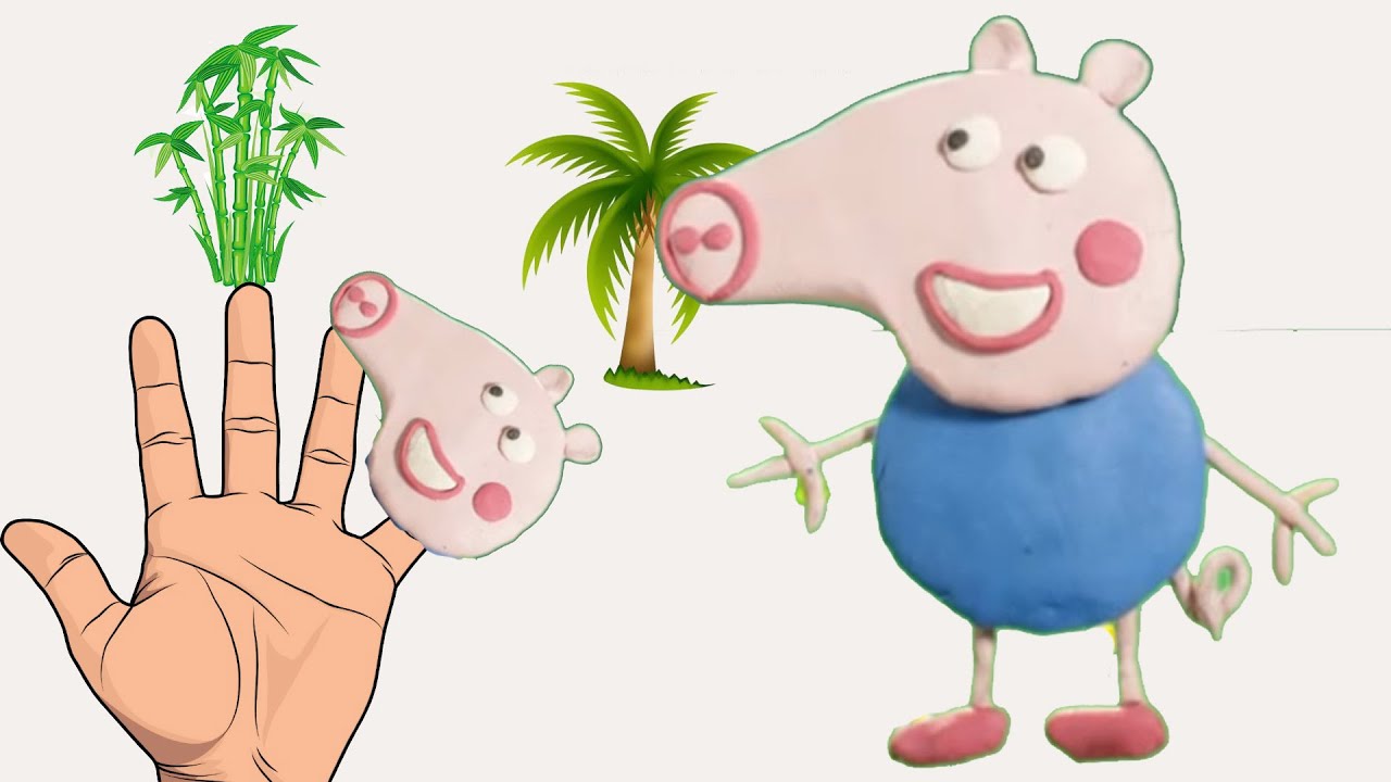 Peppa Pig Finger Family Train Play Doh - George Peppa Pig Daddy Finger ...
