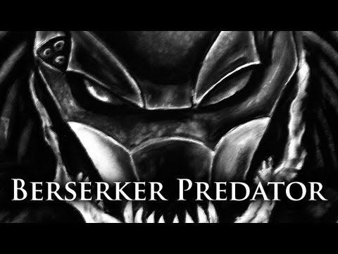 Berserker Predator - drawing portrait with charcoal - YouTube