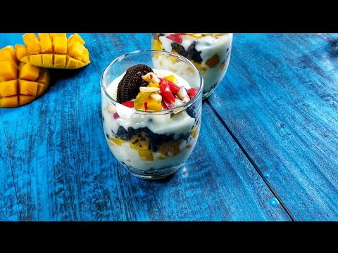 Mango oreo dessert box!oreo mango pudding!20 minutes snacks!3 ...