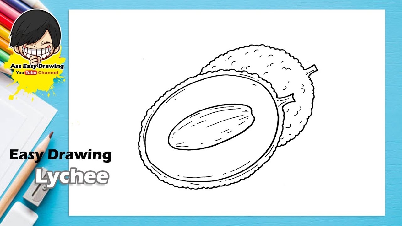 Easy Drawing Lychee - YouTube