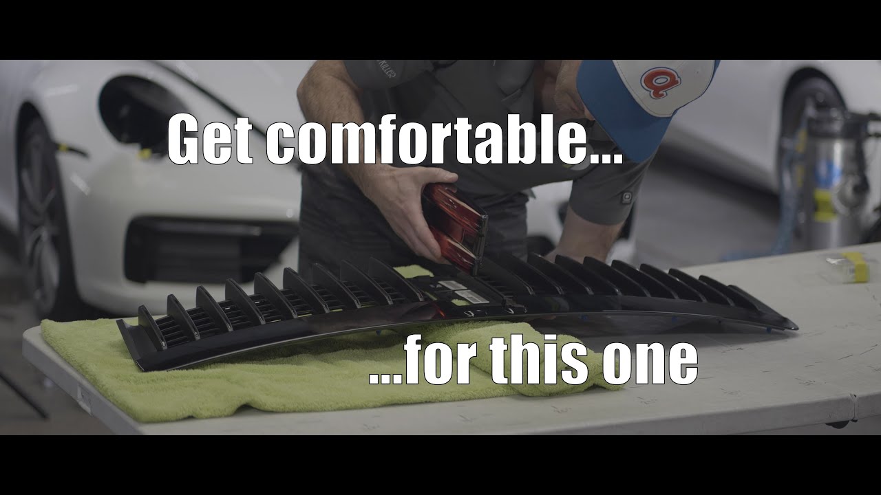 Full seamless Porsche 992 Engine lid clear bra installation process ...
