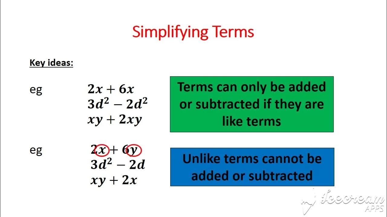 L1A1 - Simplifying Terms #1 - YouTube