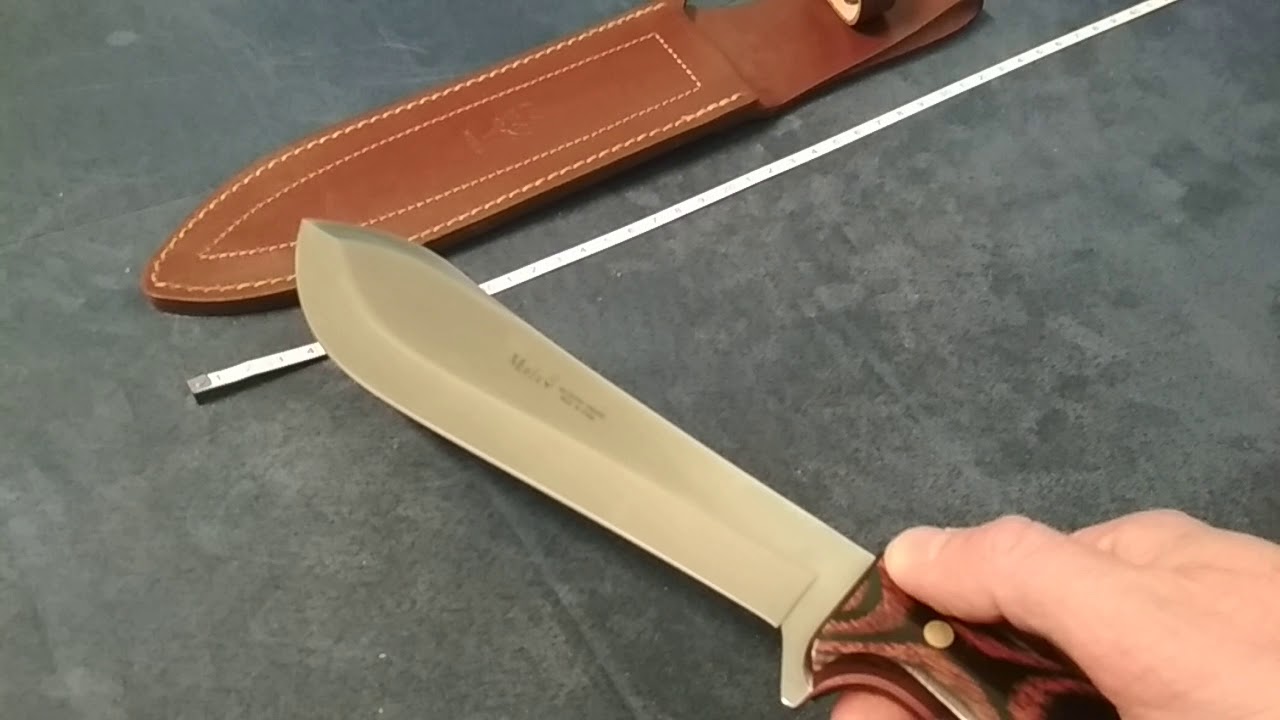MUELA 13 1/2" LARGE MACHETE KNIFE PAKKAWOOD HANDLES LEATHER SHEATH ...