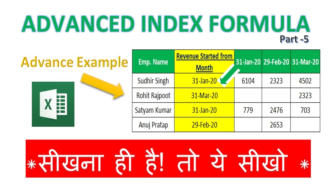 Advanced Index Formula In Excel YouTube Advanced Index Formula In Excel YouTube