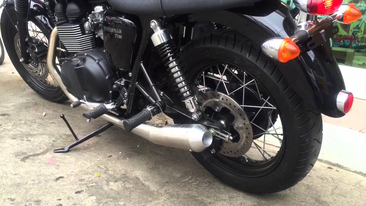 ท่อ Triumph t100 full system - YouTube