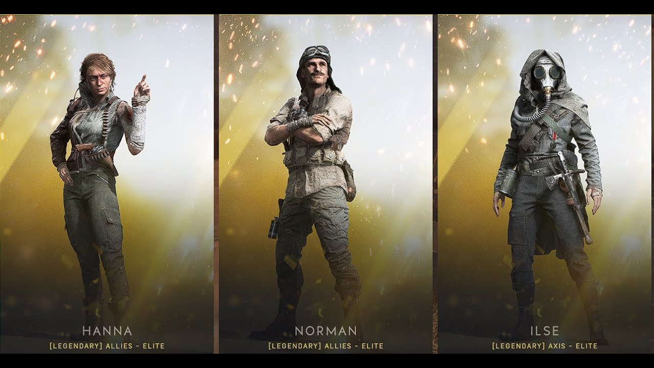 Battlefield V All Legendary Character Introduction Profile - YouTube