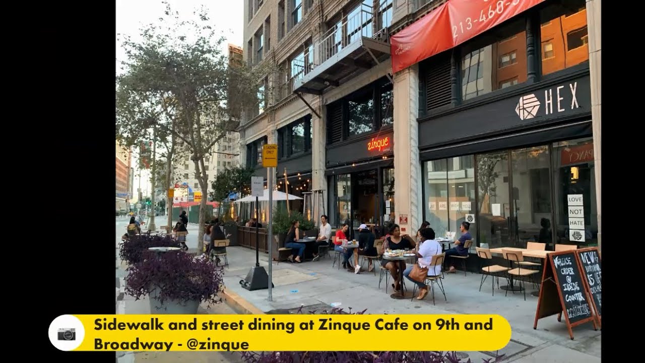 Sidewalk activations of the Historic Core Downtown Los Angeles - YouTube
