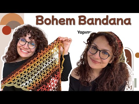 Örgü Bandana Yapımı | Bohem Bandana Yapımı | Çok Kolay Bandana Yapımı