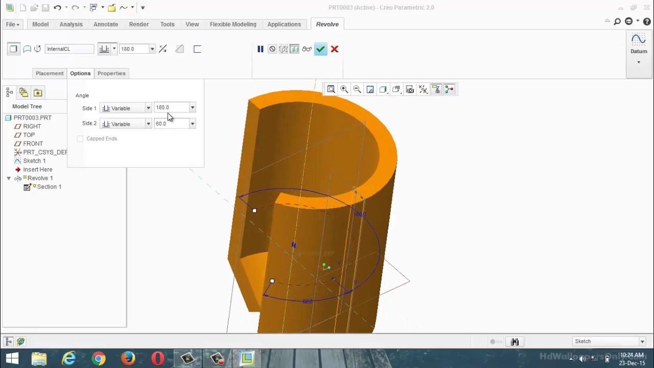 pro-e(creo) mirror,revolve and design practice work examples (class-3 ...