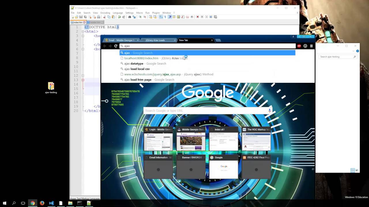 Using AJAX to load stuff - YouTube