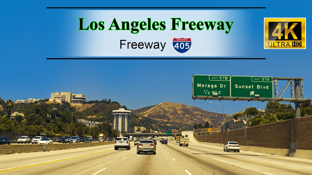 [4K] Sit in the living room & drive on the freeway_Driving Freeway 405 ...