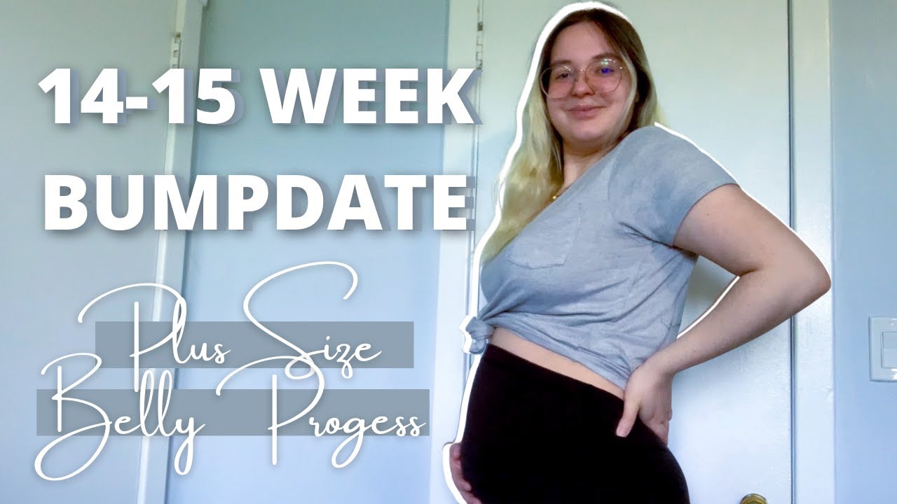 Symptoms & plus size bump shot | 14-15 WEEK PREGNANCY UPDATE - YouTube