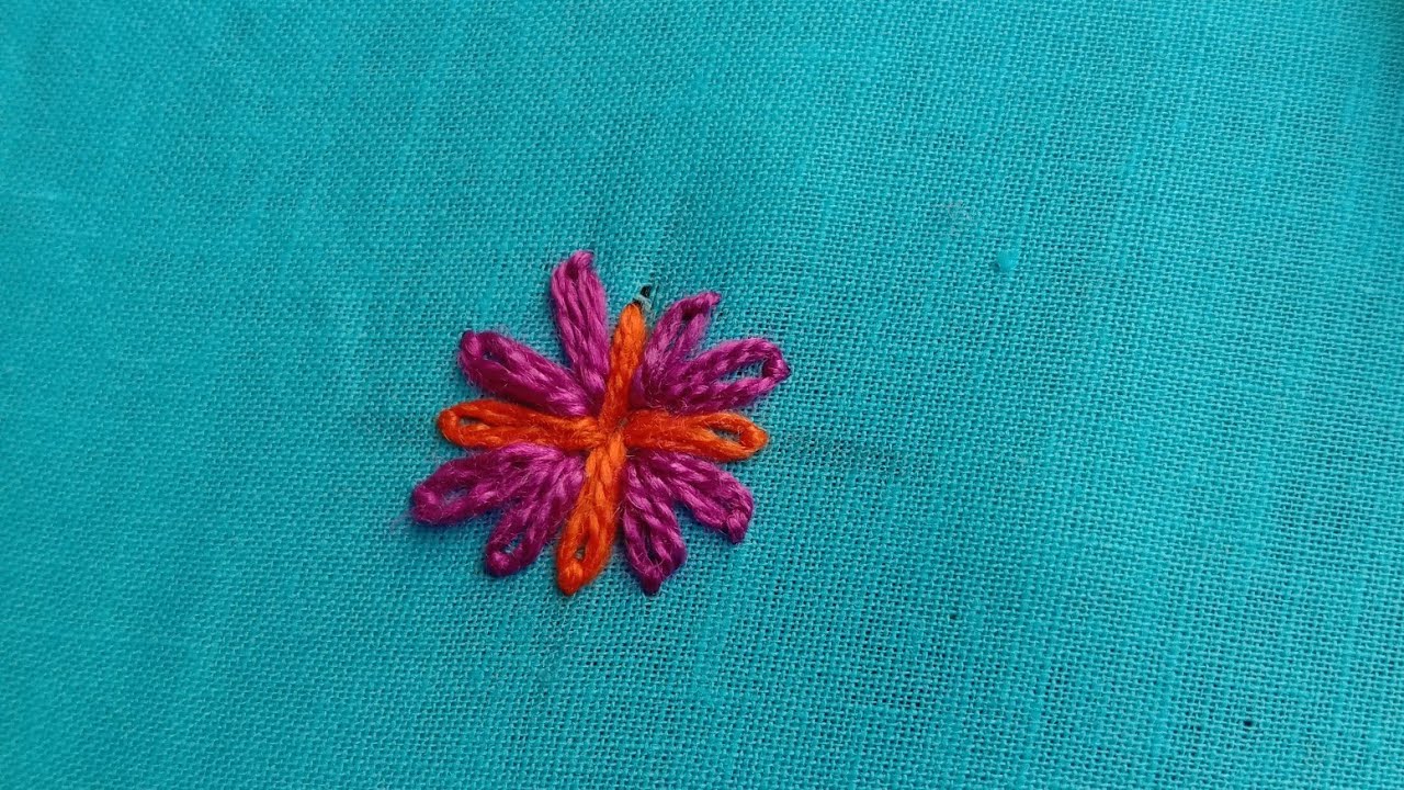 Lazy Daisy stitch - daisy flower stitch - basic embroidery - YouTube