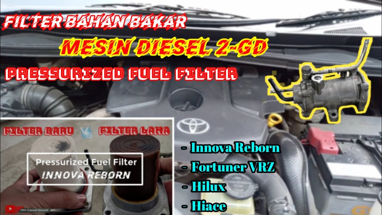 Ganti Pressurized Fuel filter Innova Reborn Diesel 2-GD - YouTube