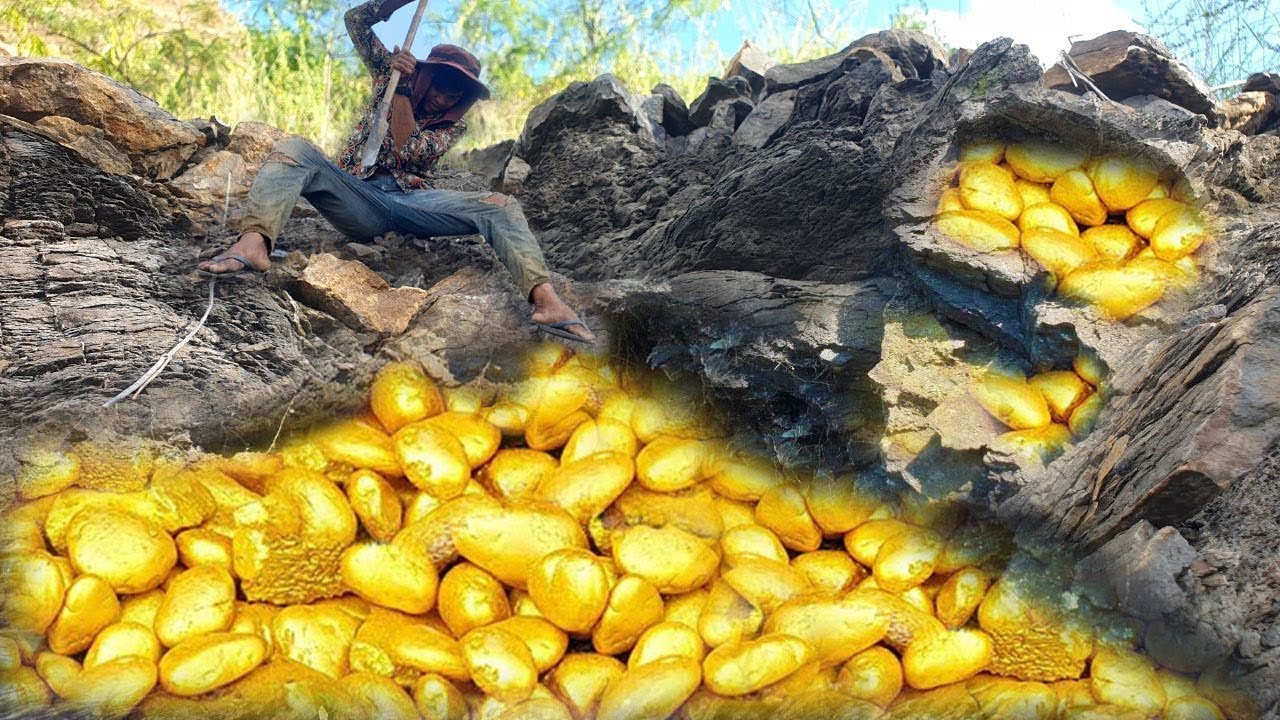 OMG Lucky Lucky Day! Mining Gold - Finding and digging gold. - YouTube