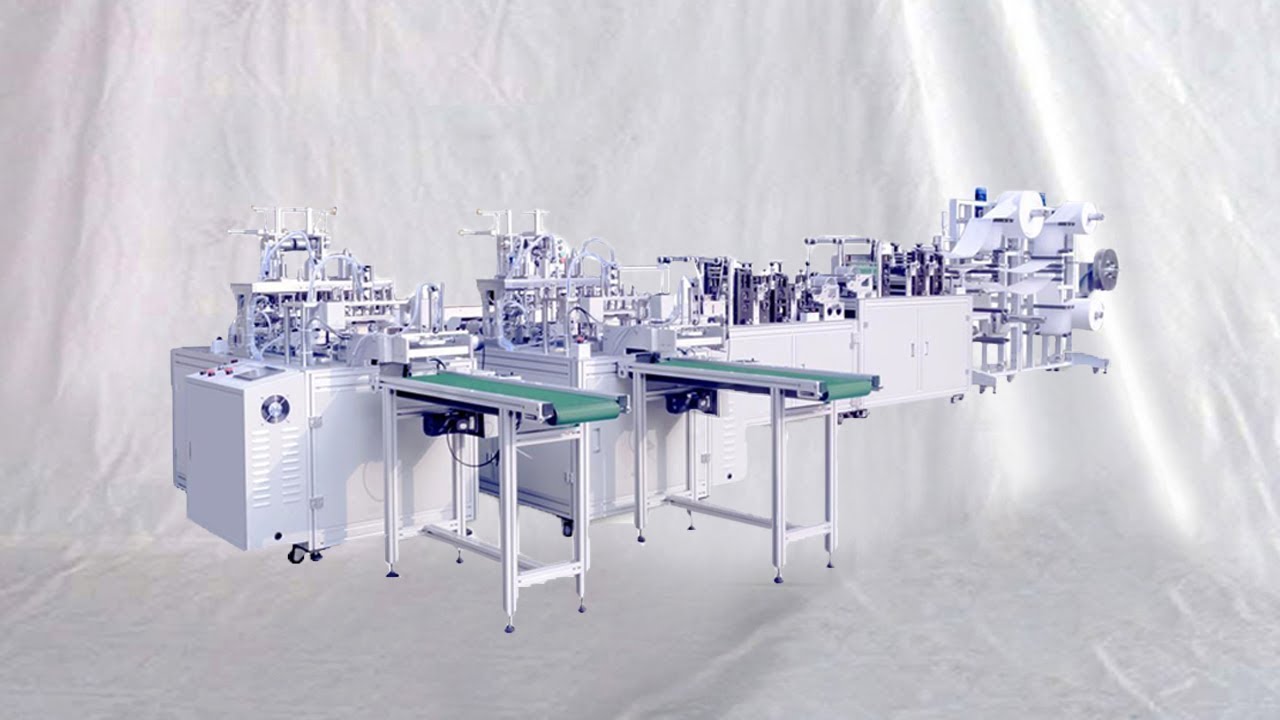 fully automatic face masks making production line instruction demo ...